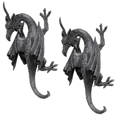Design Toscano Horned Dragon Of Devonshire Wall Sculpture: Set Of Two ...