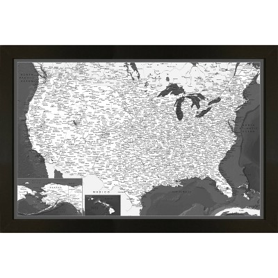 Home Magnetics Standard Us Map - Gray, Interactive Travel Wall Art ...