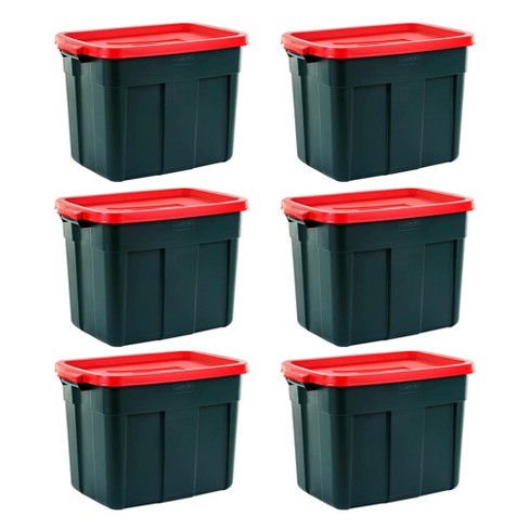 Rubbermaid Roughneck 18 Gallon Durable Plastic Holiday Storage Tote ...