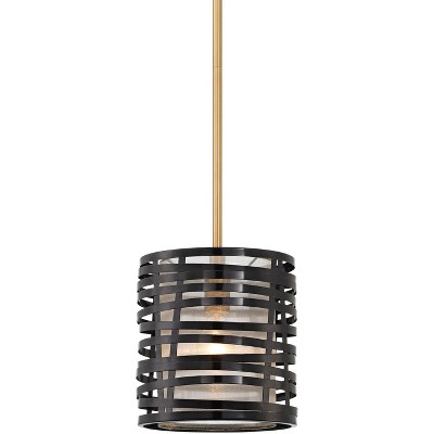 Possini Euro Design Warm Brass Mini Pendant 9 1/2" Wide Industrial ...