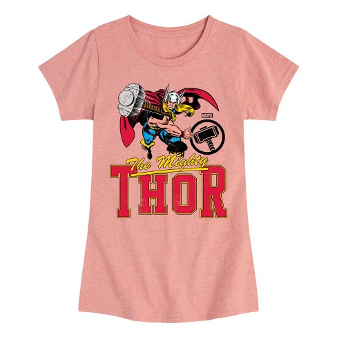 Girls' Marvel Thor Collegiate Fitted Short Sleeve Graphic T-shirt ...