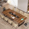 Tribesigns 8ft Conference Table For 10 People For Office Meeting, Brown ...