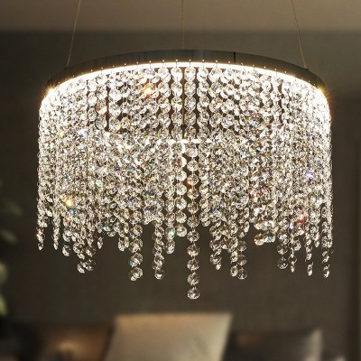 Stiffel Ella 38 3/4" Wide Soft Gold Crystal Island Pendant Light : Target