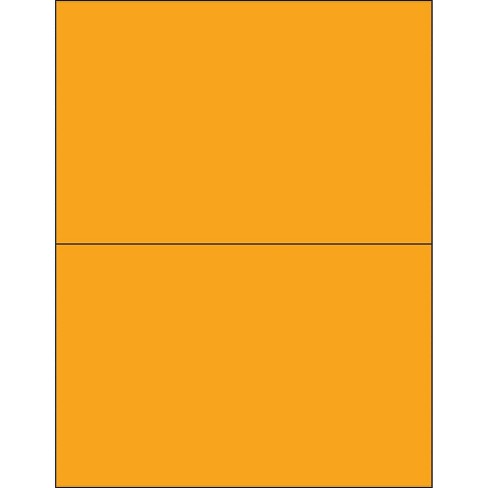 Box Partners Rectangle Laser Labels 8 1/2" X 5 1/2" Fluorescent Orange ...