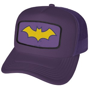 Batman Batgirl Logo Foam Trucker Cap With Sublimation Patch, Purple ...