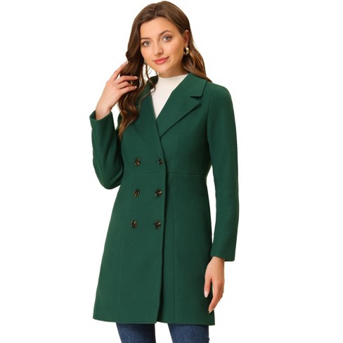 Inspire Chic Women's Double Breasted Notched Lapel Winter Long Coat ...