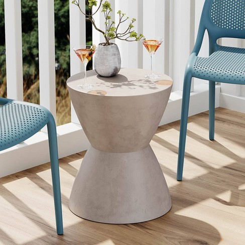 Jamesdar Chess Side Table Gray: Round, No Assembly, Modern Accent Table ...