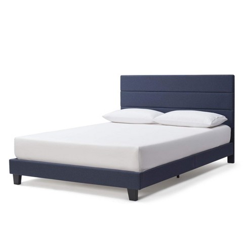 Bryt Horizontal Channel Upholstered Platform Bed, Queen Size Bed Frame ...