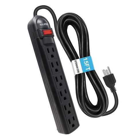 Digital Energy® 6-outlet Surge Protector Power Strip (15 Ft.; Black ...