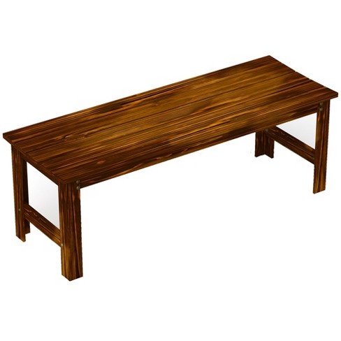 Outsunny 2-seat Wood Garden Bench, Slated Patio Bench Outdoor Bench ...