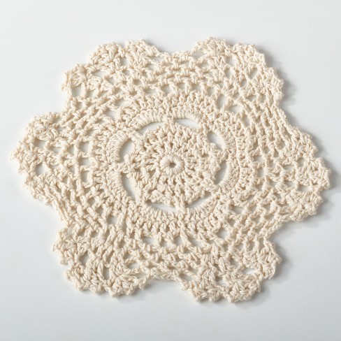 Saro Lifestyle Le Crochet Collection Ecru "crochet" Lace Doily - Sold ...