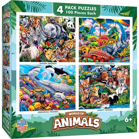 Masterpieces Kids Jigsaw Puzzle Set - World Of Animals 4-pack 100 ...