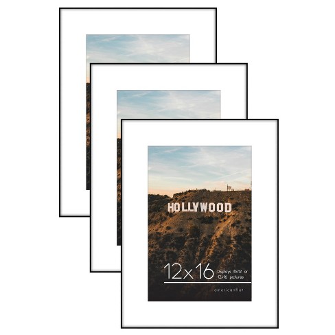 Americanflat Front Loading 12x16 Picture Frames 3 Pack In Black ...
