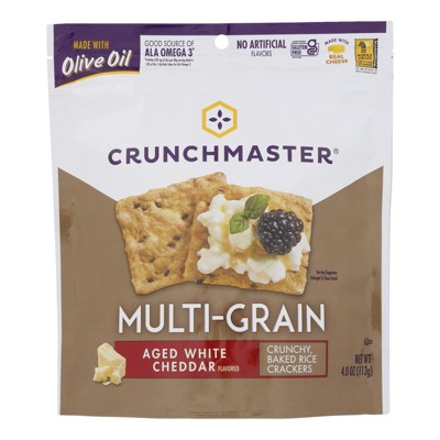 Crunchmaster Multi-grain Aged White Cheddar Crackers - Case Of 12/4 Oz ...