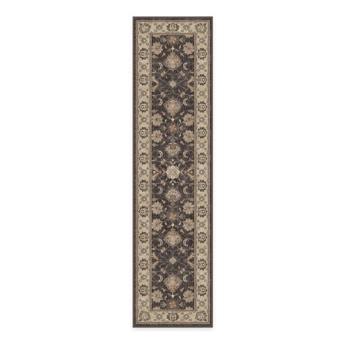 Ruggable Odette Washable Vintage Farmhouse Runner Rug - Dark Wood 2'6 ...