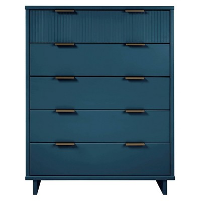Tall Granville Modern 5 Drawer Dresser Midnight Blue - Manhattan ...