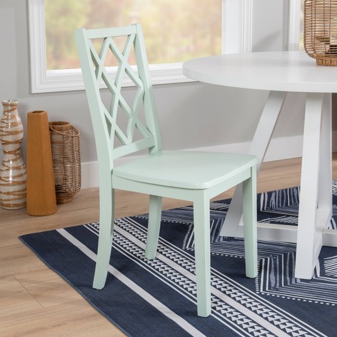 Shelby Solid Wood X Back Side Chair Mint Green - Powell: Unupholstered ...