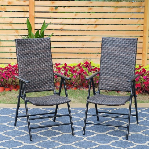 2pk Outdoor Wicker Dining Chairs With Aluminum Frame - Captiva Designs ...