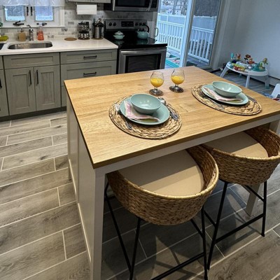 Landis Woven Backed Counter Height Barstool With Cushion - Threshold ...