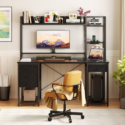 Aheaplus 47inch Computer Desk With Outlet & Hutch : Target