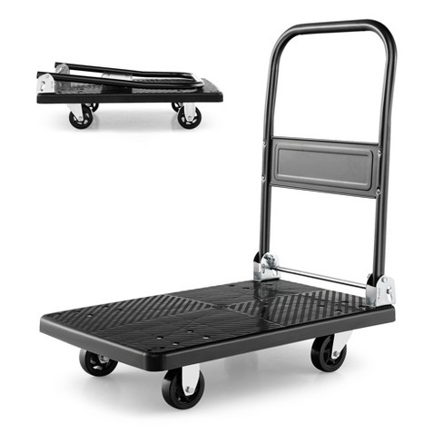 Costway Folding Push Cart Dolly Platform Hand Truck With 360° Swivel ...