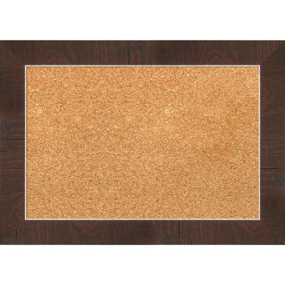 Amanti Art Natural Cork Board Framed Wildwood Brown Narrow Bulletin ...