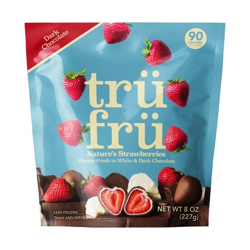 Tru Fru White & Dark Chocolate Frozen Strawberries - 8oz : Target