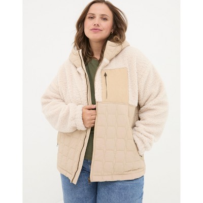 FatFace Women's Plus Size Honey Fleece Quilted Jacket : Target