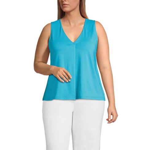 Lands' End Women's Plus Size Lightweight Jersey Tank Top - 2x - Island ...