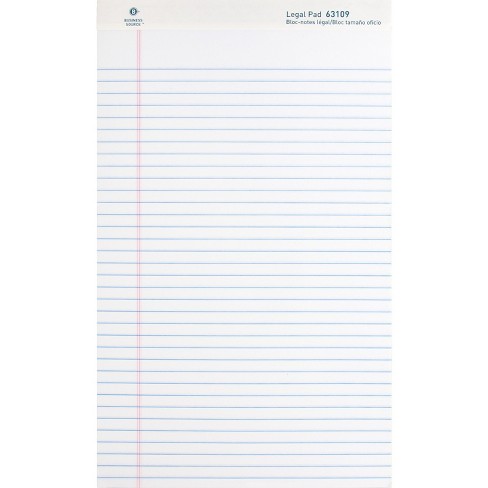 Business Source Legal Pads Legal Ruled 50 Sht 8-1/2"x14" 12pack We ...