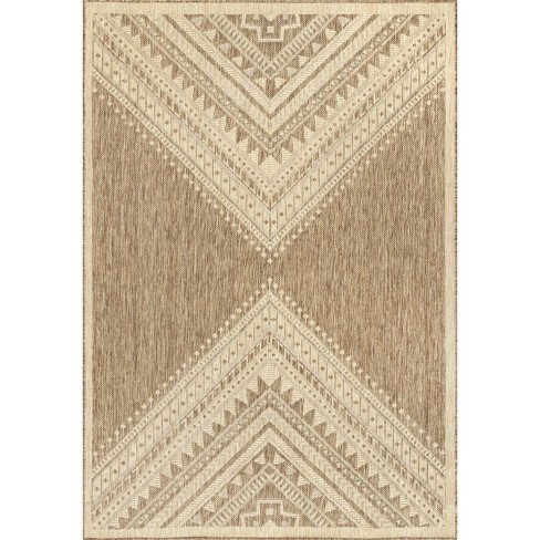 Nuloom Landry Aztec Indoor And Outdoor Area Rug, Beige, 6'7"x9' : Target