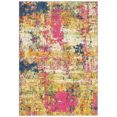 Colorful Abstract Area Rug, Modern Washable Rugs for Living Room Non ...