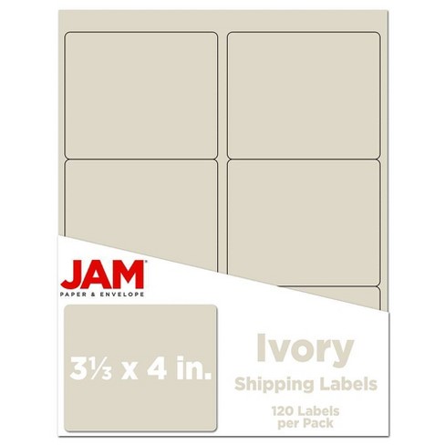 Jam Paper Mailing Labels 3 1/3" X 4" 120ct - Ivory: Address ...
