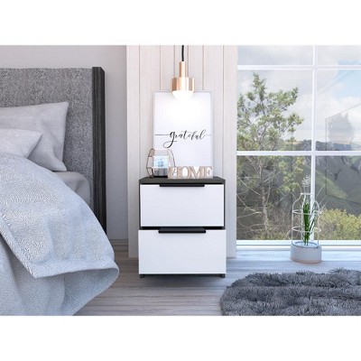 Nicbex 16.1 Inch Wide Nightstand With 2 Drawers,side Table With Large ...