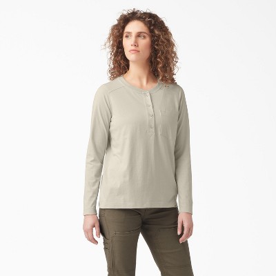 Dickies Women’s Long Sleeve Chambray Roll-tab Work Shirt : Target