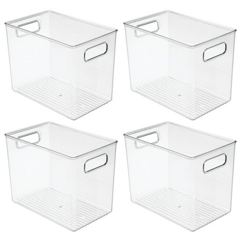 Mdesign Plastic Kitchen Storage Organizer Bin With Handles, 4 Pack : Target
