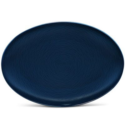 Noritake Colorscapes Non Swirl (navy On Navy) Oval Platter : Target