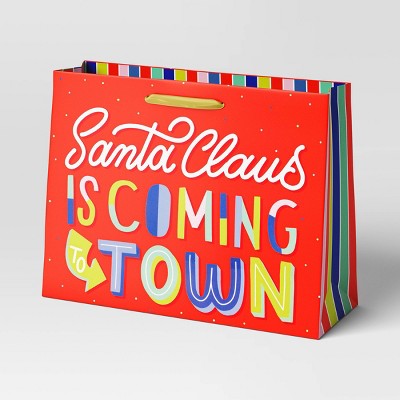 Northlight 18" X 26" Santa Claus Belt Buckle Christmas Gift Bag Sack ...