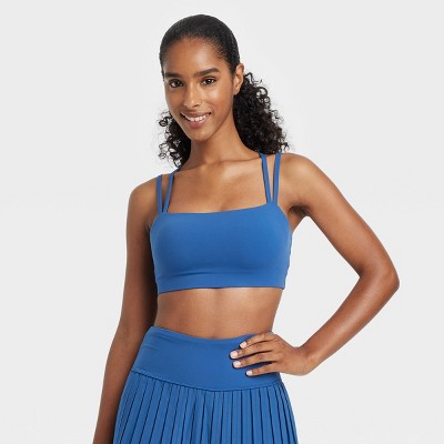 Women's Square Neck Strappy Sports Bra - Joylab™ Sapphire Blue S : Target