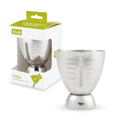 True Vista Bar Cart Accessory Measured Double Cocktail Jigger Set Of 1 ...