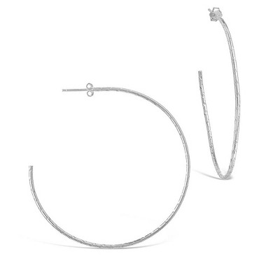 Sterling Silver Hoop Earring - Silver : Target