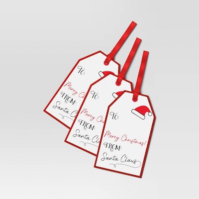 Zig Zag Striped Gift Tag Red : Target