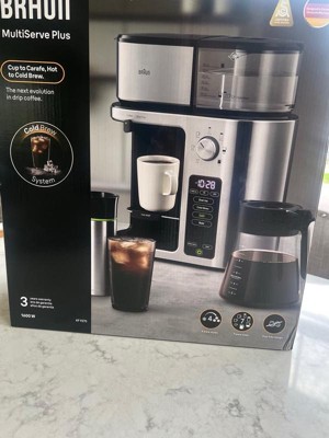 Braun Multiserve Plus 10-cup Pod Free Drip Coffee Maker, 7 Brew Sizes ...