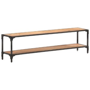 vidaXL TV Cabinet Natural Wood Solid Acacia Wood, Steel 59.1in : Target