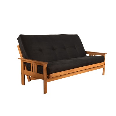 Full Chicago Coil Spring Mattress Futon Black Suede - Dual Comfort : Target