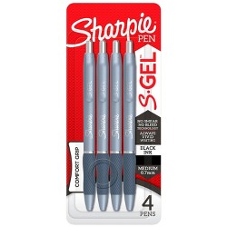 Sharpie S-gel 4pk Gel Pens 0.5mm Fine Tip Black : Target