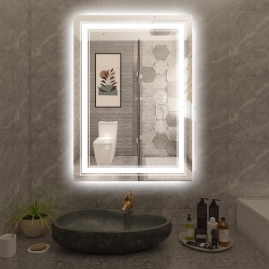 SUMERAIN 20X28" LED Bathroom Mirror Anti-Fog LED Memory Dimmable Vanity ...