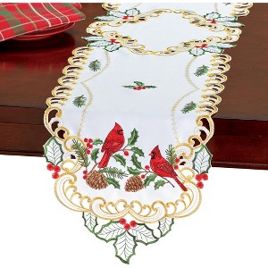 Collections Etc Festive Embroidered Cardinal And Pinecone Table Linens ...