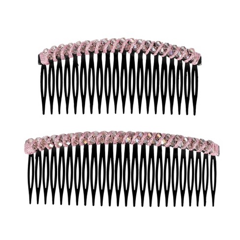 Unique Bargains Women's Plastic Rhinestone Side Hair Combs 2 Pcs : Target