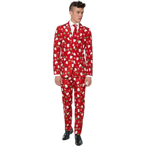 Suitmeister Men's Christmas Suit - Christmas Red Santa - Red : Target